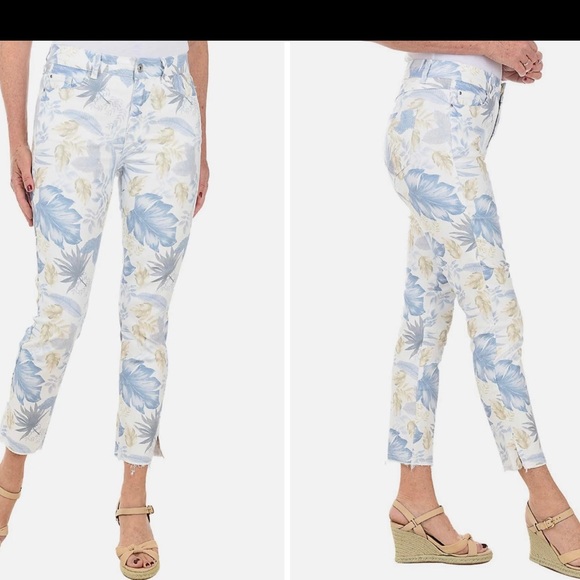 CHARLIE B | Jeans | Charlie B Coastal Blue Tropical Denim Pants New ...